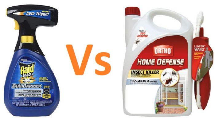 Raid Max Bug Barrier vs Ortho Home Defense - Comparison TABLE